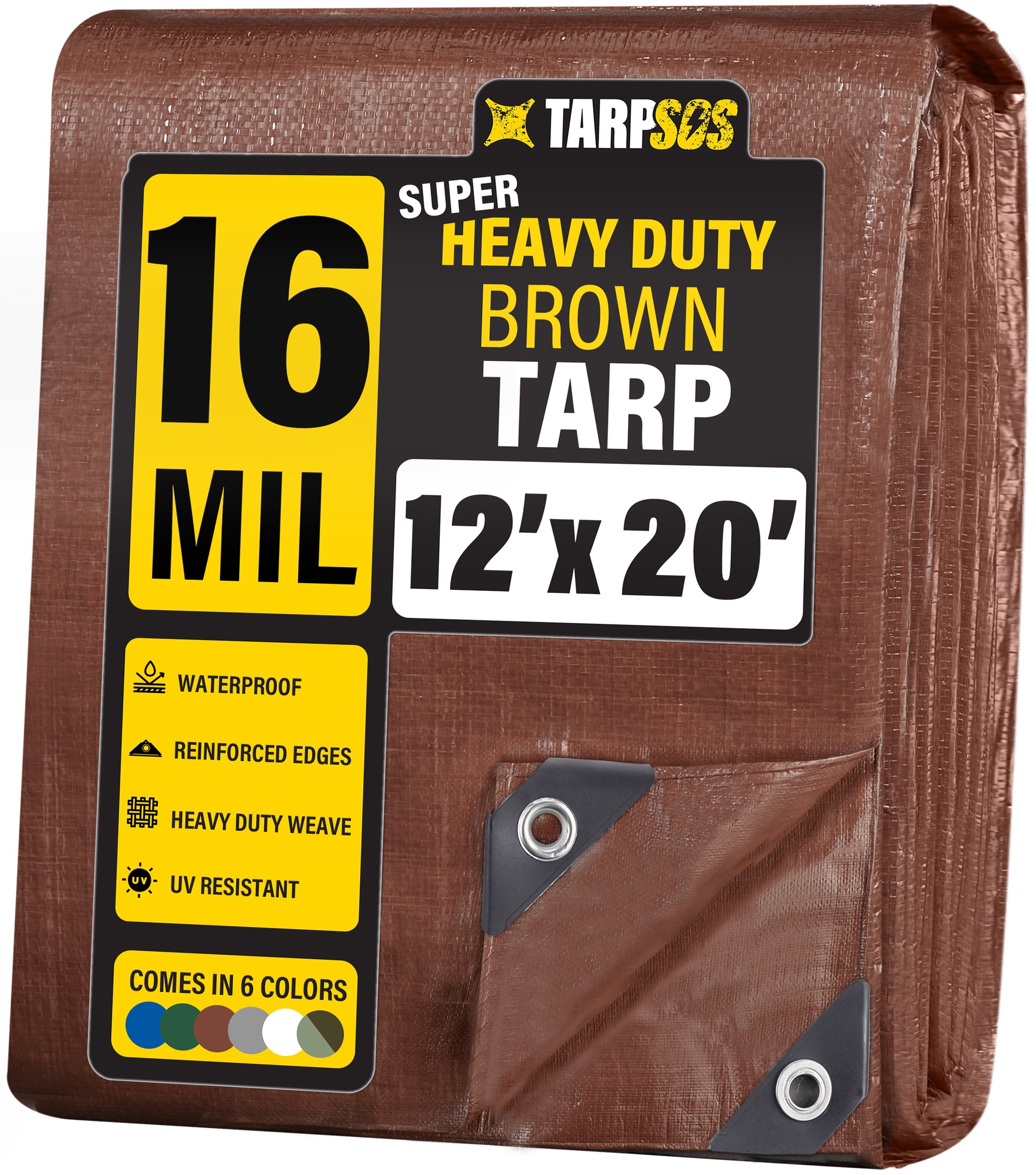 Super Heavy Duty Brown Tarps, 16 Mil (Case of 2) – TarpSOS